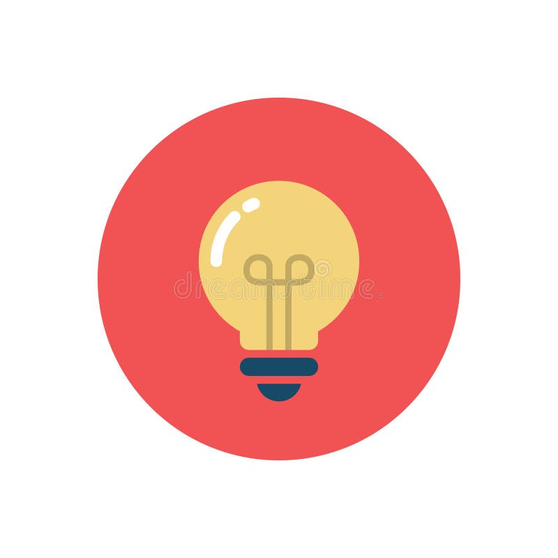 Light Bulb Icon in Flat Style. Lightbulb Symbol Vector Stock Vector ...