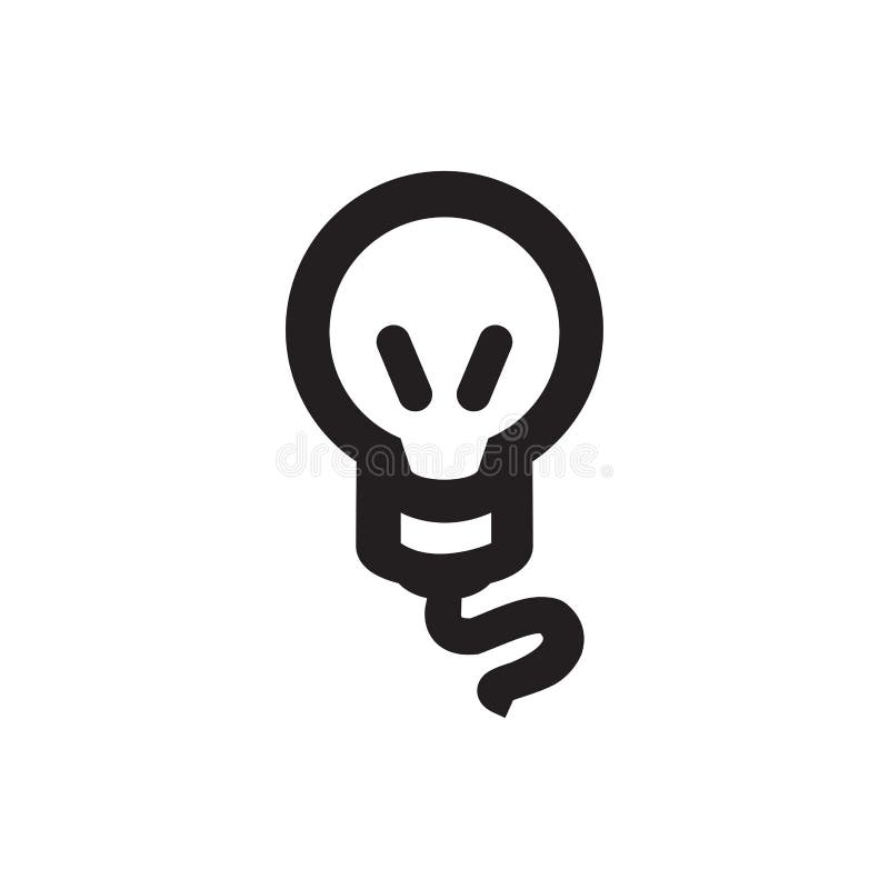 Light Bulb Icon in Flat Style Vector for App, UI, Websites. Black Icon ...