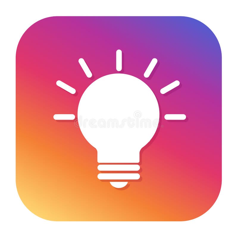 Light Bulb Icon with Hipster Button. Idea Button Stock Illustration ...