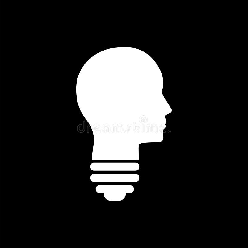 Light Bulb Icon, Human Head, Simple Vector Icon Or Logo Stock Vector ...
