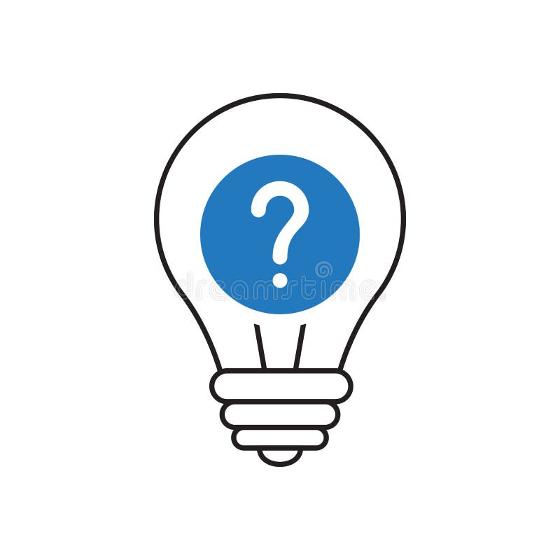 Light Bulb Icon, Idea, Solution, Thinking Icon with Question Mark ...
