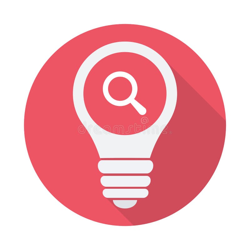 Light Bulb Icon, Idea, Solution, Thinking Icon with Research Sign ...
