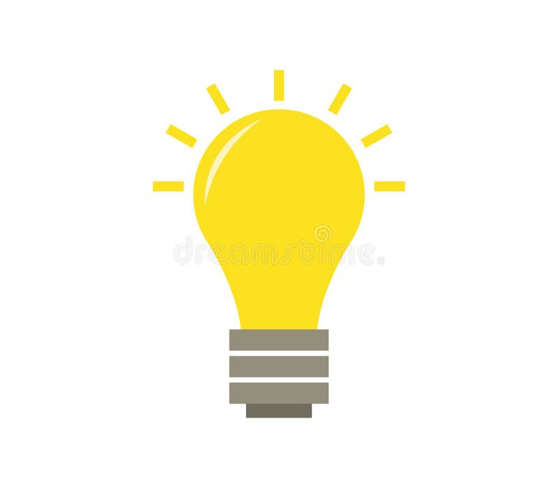 Light Bulb Icon Illustrated in Vector on White Background Stock ...