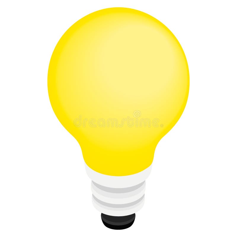 Light Bulb Icon, Isometric 3d Style Stock Vector - Illustration of ...