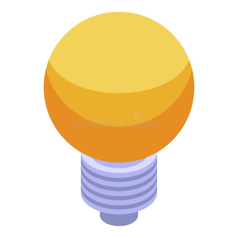 Light Bulb Icon, Isometric Style Stock Vector - Illustration of ...
