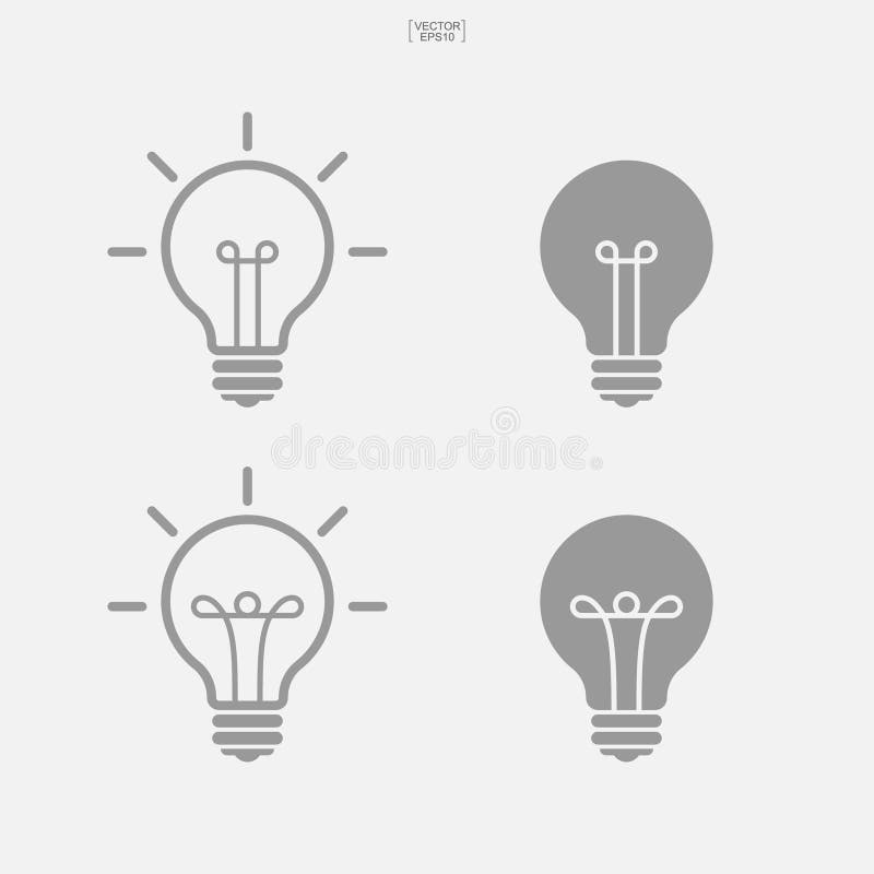 Light Bulb Icon. Lamp Sign and Symbol Stock Illustration - Illustration ...