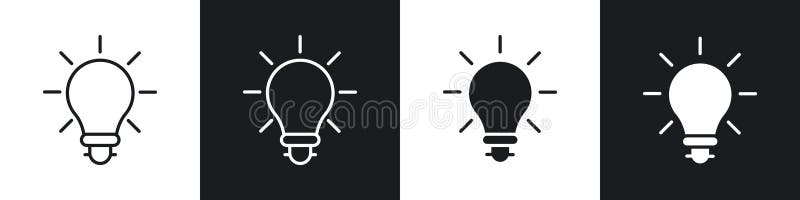 Light bulb icon stock illustration. Illustration of hint - 341334988