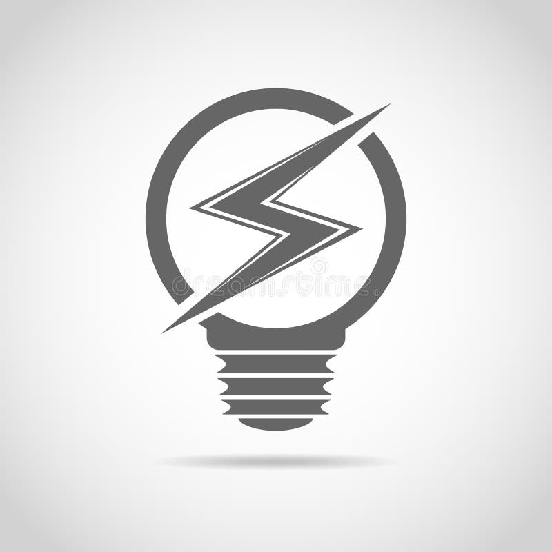 Light Bulb Icon with Lightning. Vector Illustration. Stock Illustration ...