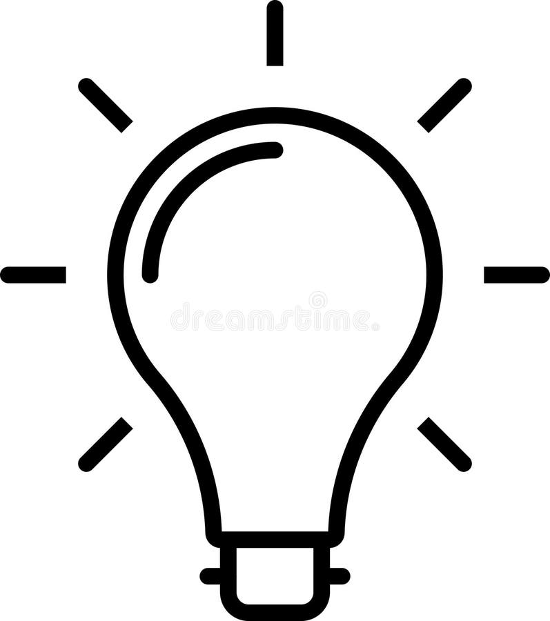 Light Bulb Icon. Line, Solid and Filled Outline Colorful Version, Outline and Filled Different ...