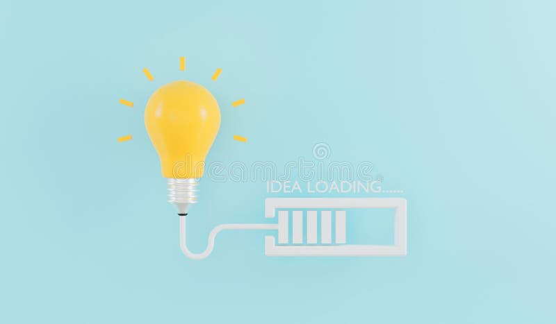 Light Bulb Icon Loading Energy Idea Concept on Blue Background Stock ... Light Bulb Icon Loading Energy Idea Concept on Blue Background Stock ...