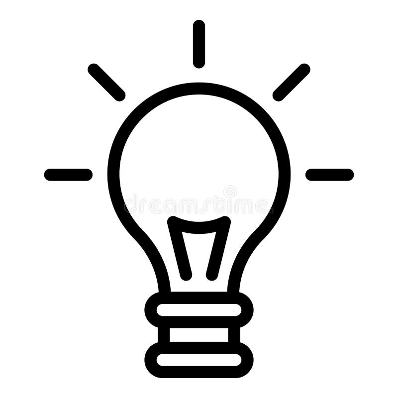 Light Bulb Icon, Outline Style Stock Vector - Illustration of ...