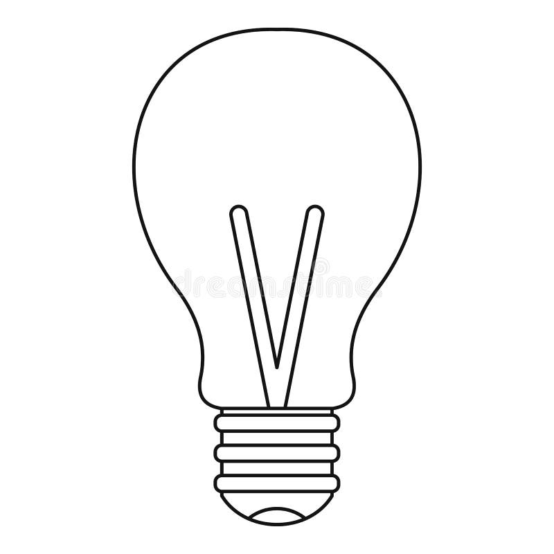 Light bulb icon outline stock vector. Illustration of bulb - 91906511