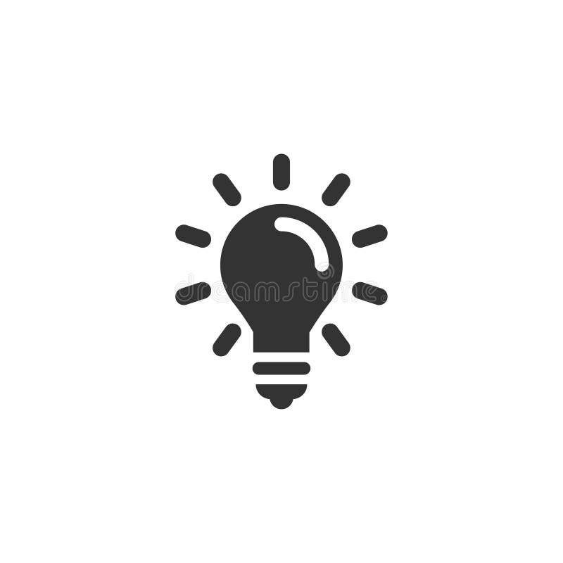 Light Bulb Icon in Simple Design. Vector Illustration Stock Vector ...