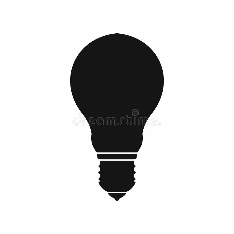 Light Bulb Icon, Simple Style Stock Vector - Illustration of luminosity ...