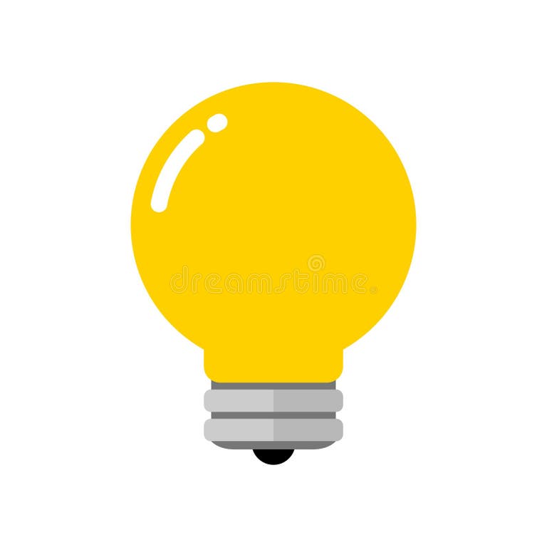 Light Bulb Icon Vector in Flat Style. Lightbulb, Idea Concept Stock ...