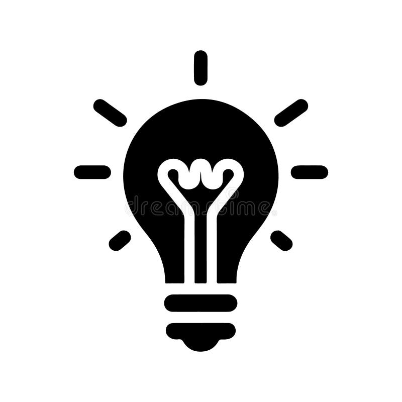 Light Bulb Icon Vector Idea Symbol Isolated on White Glowing Light Bulb ...
