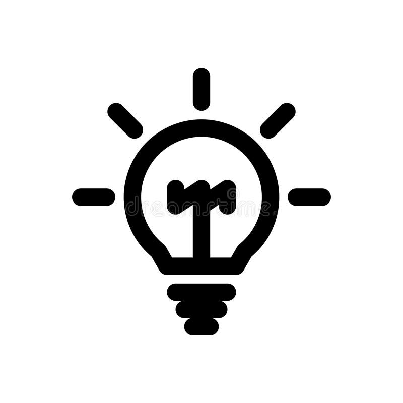 Light Bulb Icon Vector, Isolated on White Background. Idea Design ...