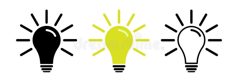 Light Bulb Icon Vector. Light Bulb Sign. Idea, Solution Stock Vector ...