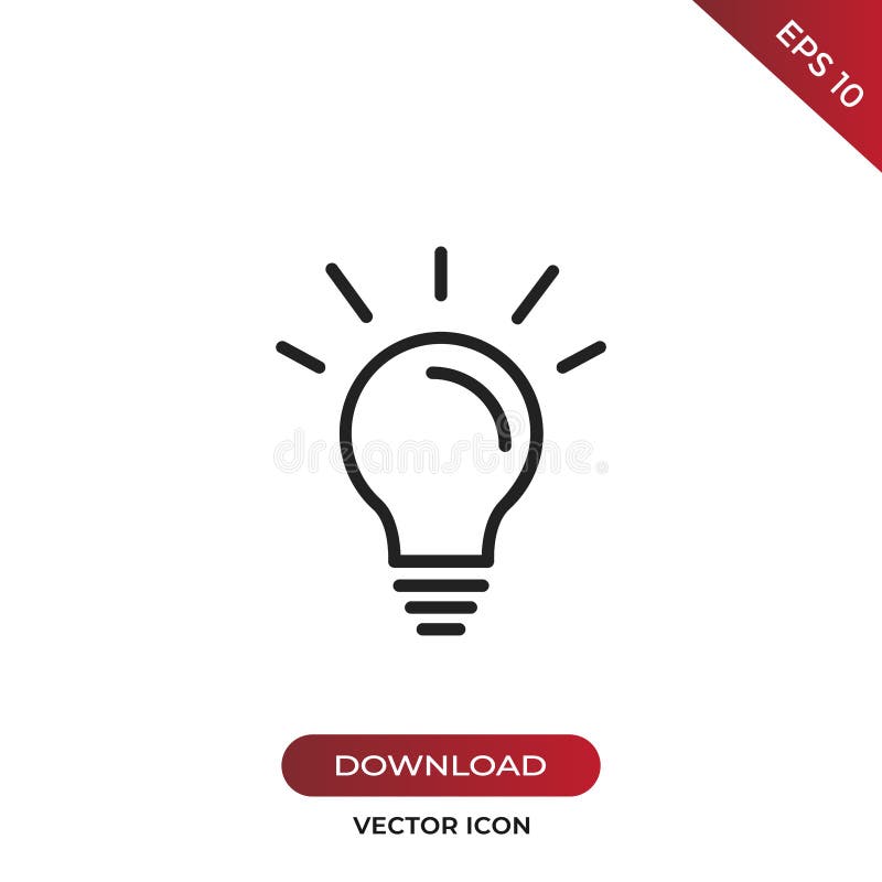 Light Bulb Icon Vector. Simple Light Bulb Sign in Modern Design Style ...