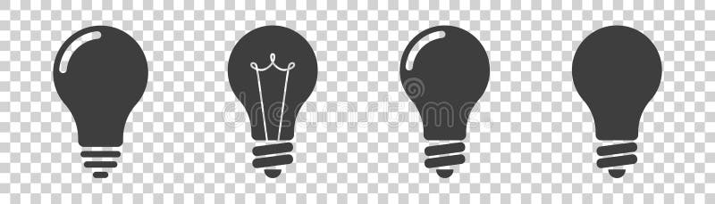 Light Bulb Icon on White Background Stock Vector - Illustration of lamp ...