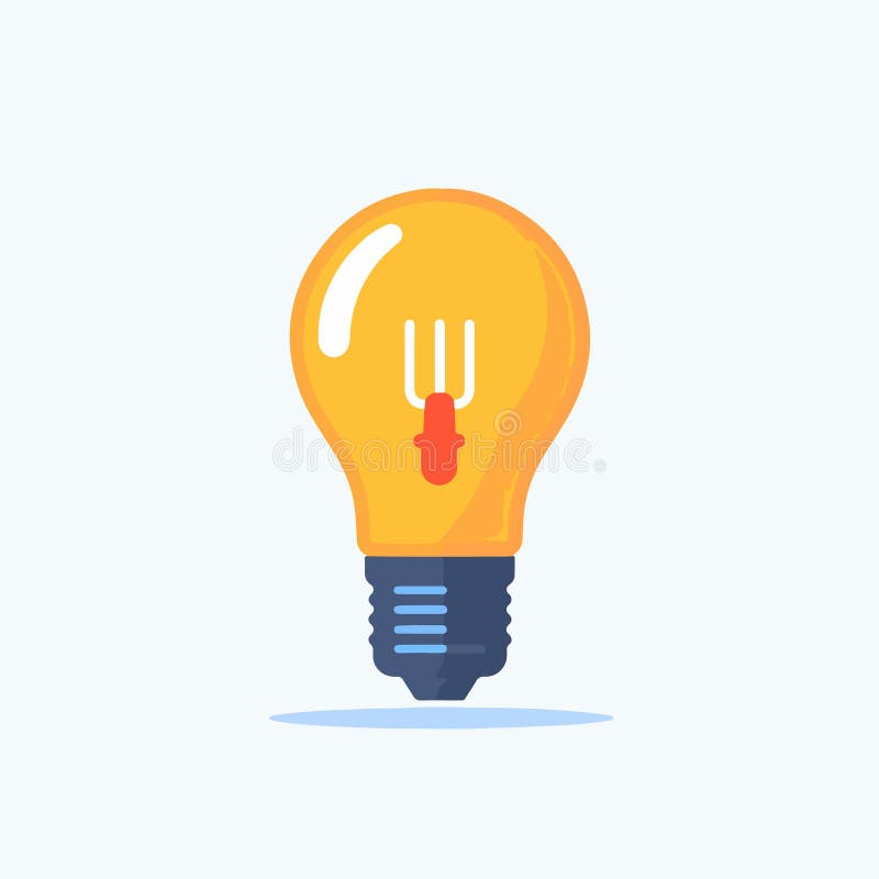 A Light Bulb Icon. White Background. Vector Illustration Logo Stock ...
