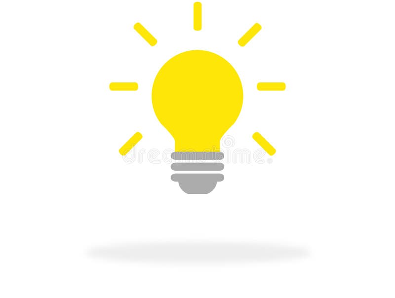 Light Bulb Icon with Yellow Color Stock Illustration - Illustration of ...