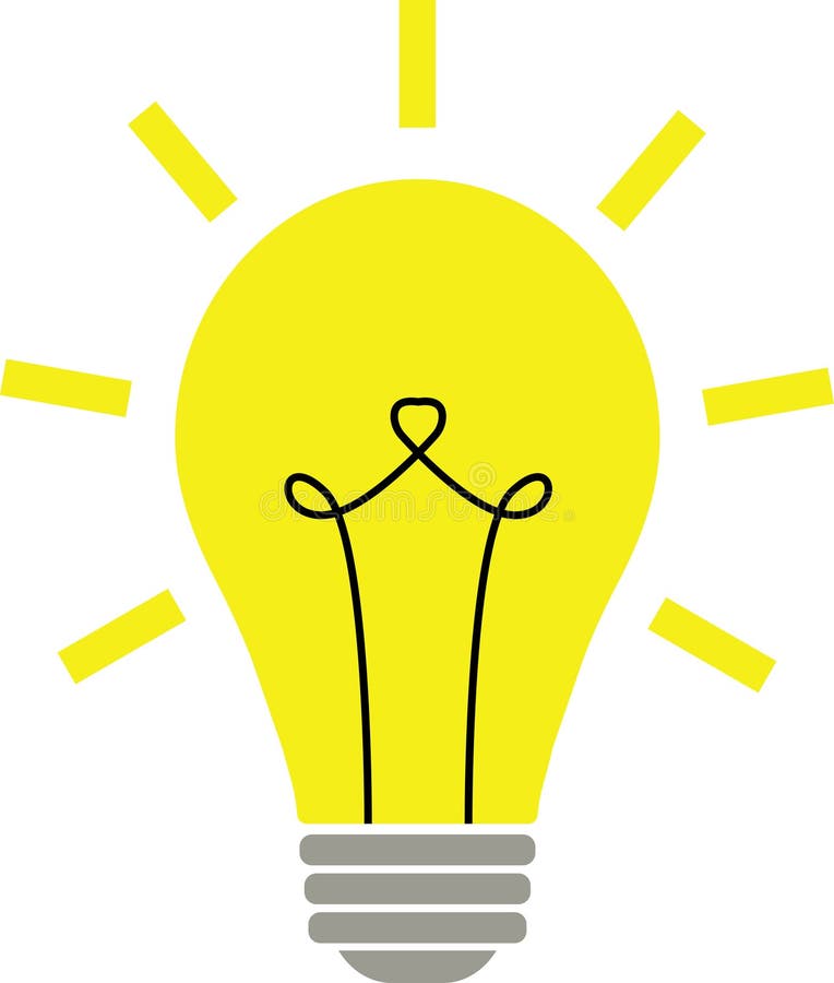 Light Bulb Icon Yellow, Electric Bulb Lamp, Thinking Symbol, Solution ...