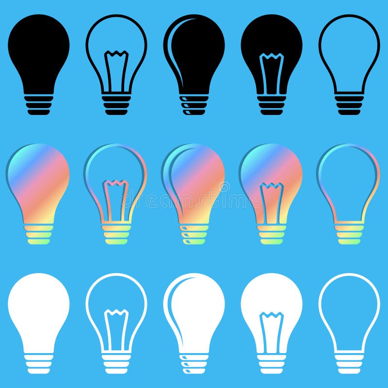 Light bulb icons stock vector. Illustration of bulb, glass - 45781633
