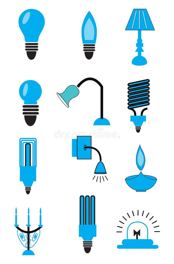 Light Bulb Icons Set stock vector. Illustration of element - 41196558
