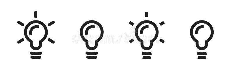 Light Bulb Icons Set. Lightbulb Symbol Collection on White Background ...