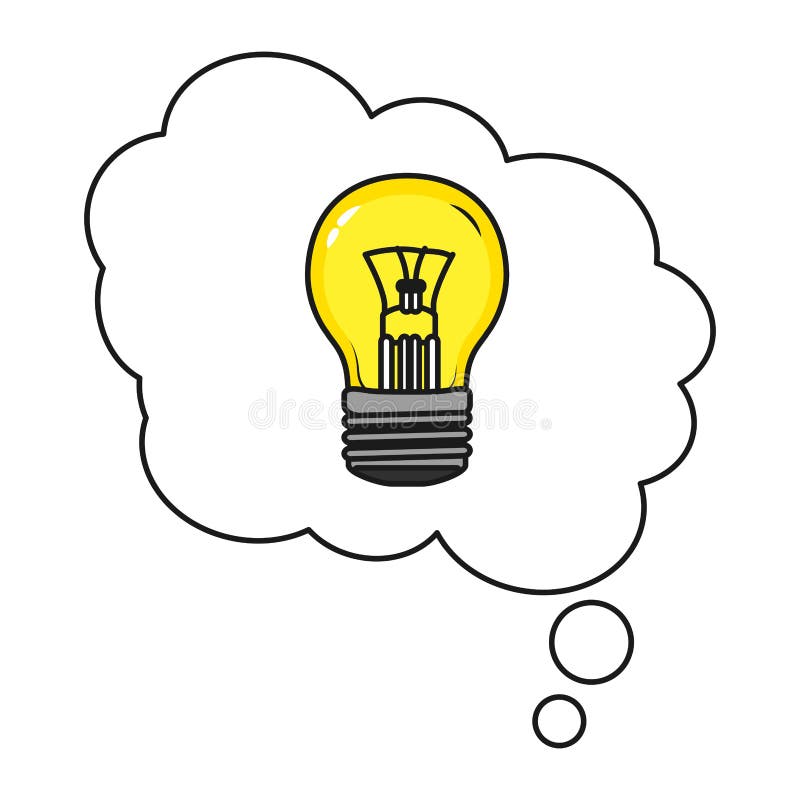 Light bulb idea cartoon stock vector. Illustration of bubble - 142644312