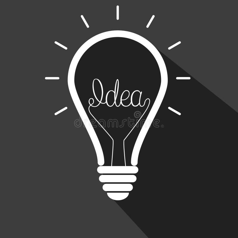 Light Bulb Idea Concept on Black Background Stock Vector - Illustration ...