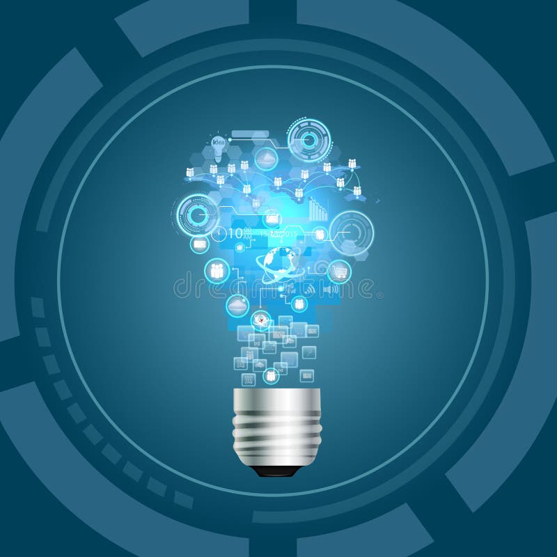 Intelligence Concept, Creative Light Bulb Abstract Info Graphic Stock ...
