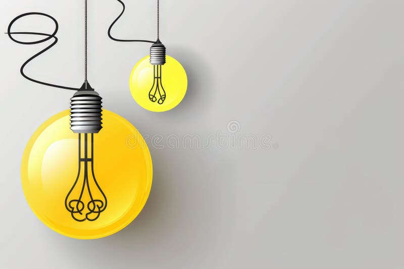 Light Bulb Idea Concept Top View on Isolated Background. 3D Rendering ...