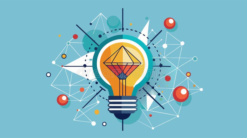 Light Bulb with Idea and Creation Symbol from Lines, Triangles and ...