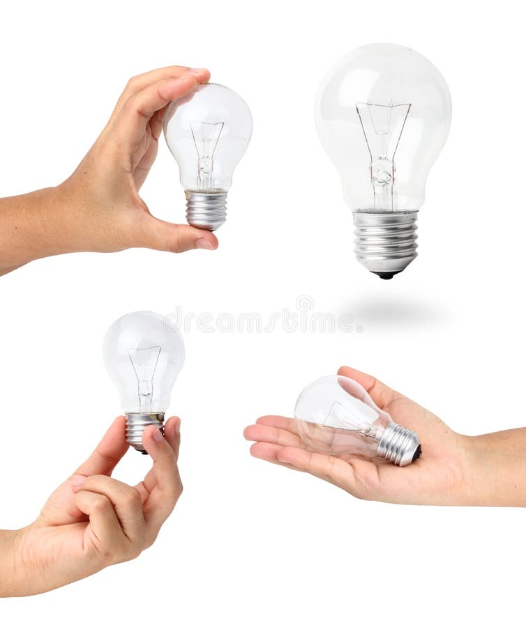 Light bulb and hand stock image. Image of incandescent - 18170269