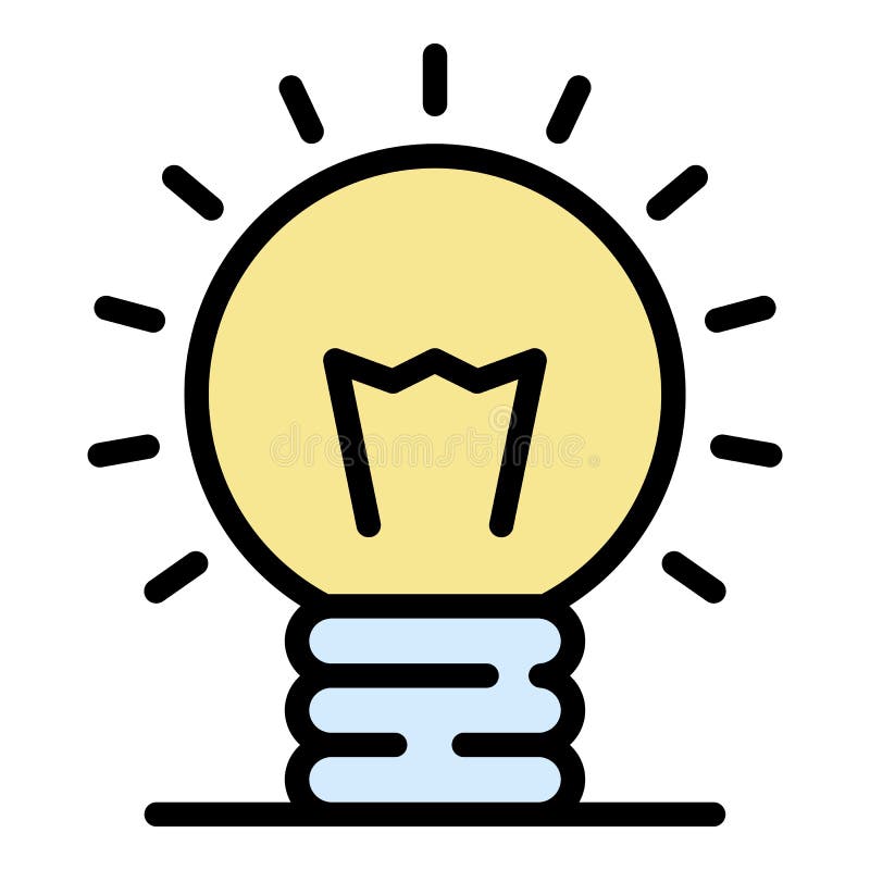 Light Bulb Idea Icon Color Outline Vector Stock Vector - Illustration ...