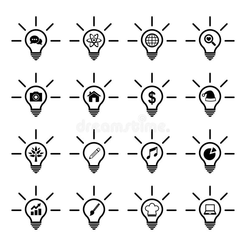 Light bulb idea icon stock illustration. Illustration of icon - 39942387