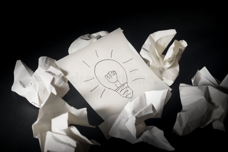 Light bulb idea in paper. stock image. Image of life - 66094391