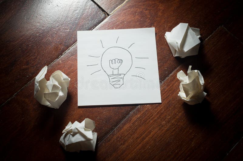 Light bulb idea in paper stock image. Image of innovation - 66092883