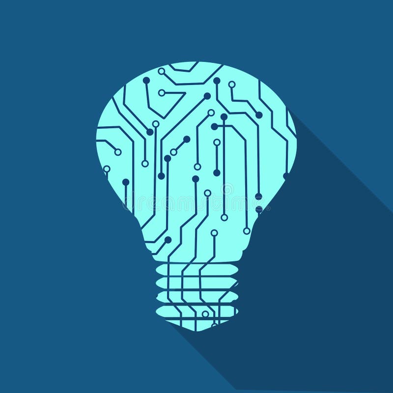 Light Bulb Idea Pattern Circuit Board Icon. Vector Illustration Stock ...