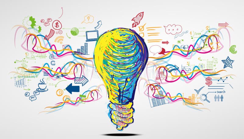 Light Bulb Idea. Plan Think Analyze Creative Startup Business ...