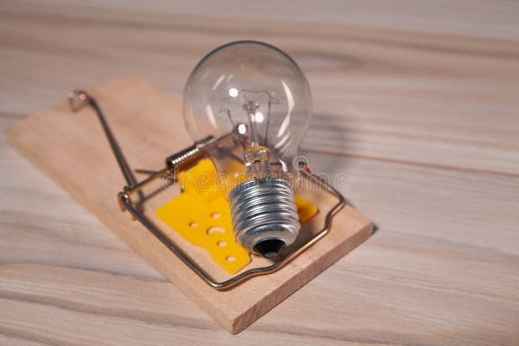 Light Bulb Idea Risk for New Ideas Stock Photo - Image of black, wood ...