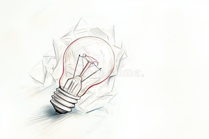 Light Bulb Idea Sketch: a Creative Depiction of a Light Bulb ...