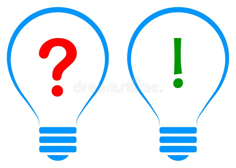 Light Bulb Idea Solution Concept with Question and Answer Sign Stock ...