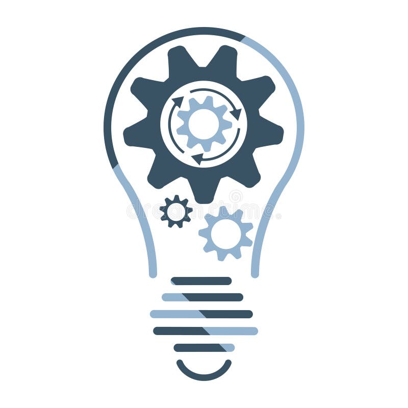 Light Bulb Idea with Spinning Gears Inside Icon. Business Concept Stock ... Light Bulb Idea with Spinning Gears Inside Icon. Business Concept Stock ...