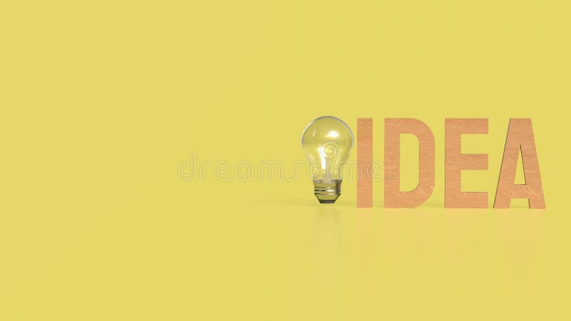 The Light Bulb and Idea Text for Creative Concept 3d Rendering Stock ...