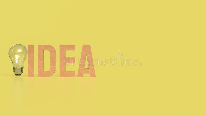 The Light Bulb and Idea Text for Creative Concept 3d Rendering Stock ...