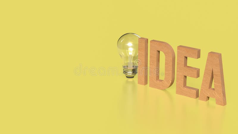 The Light Bulb and Idea Text for Creative Concept 3d Rendering Stock ...