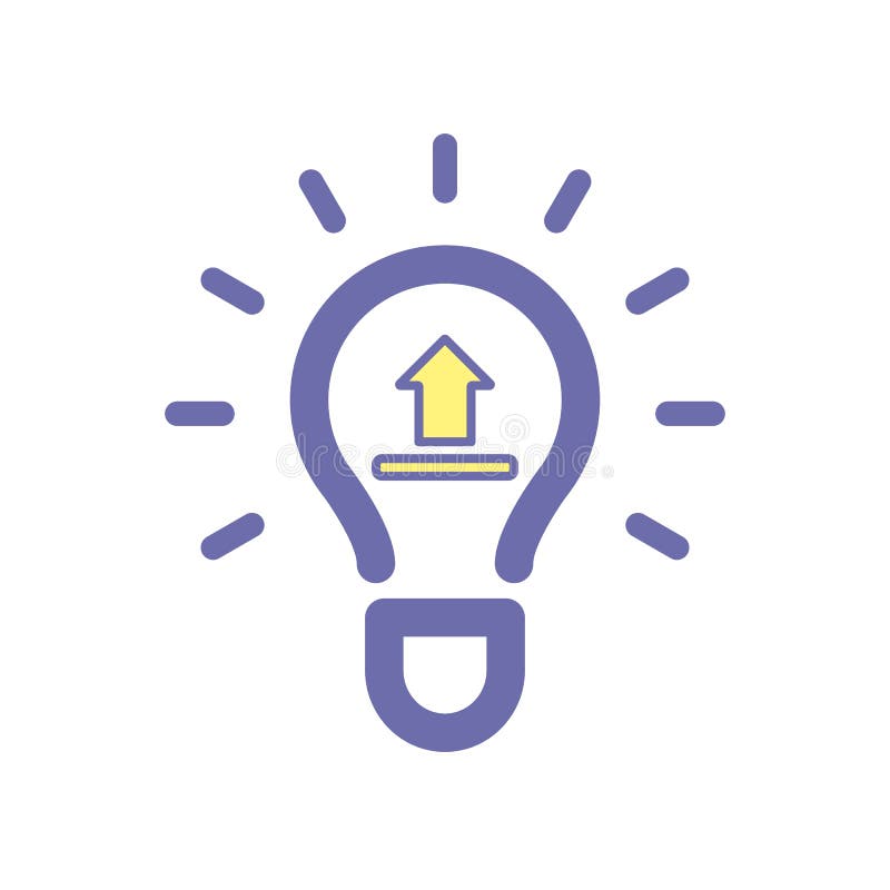 Light Bulb Idea Upload Icon Stock Vector - Illustration of innovation ...